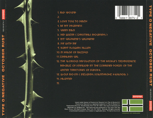 The Vintage Store - Type O Negative – October Rust - CD