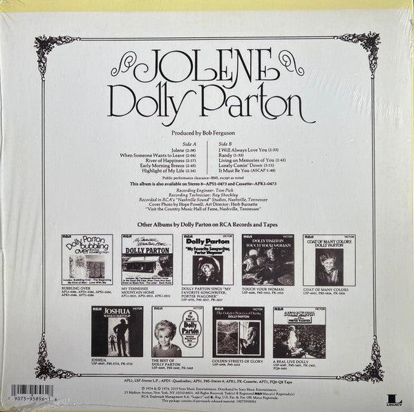 The Vintage Store - Dolly Parton – Jolene - LP